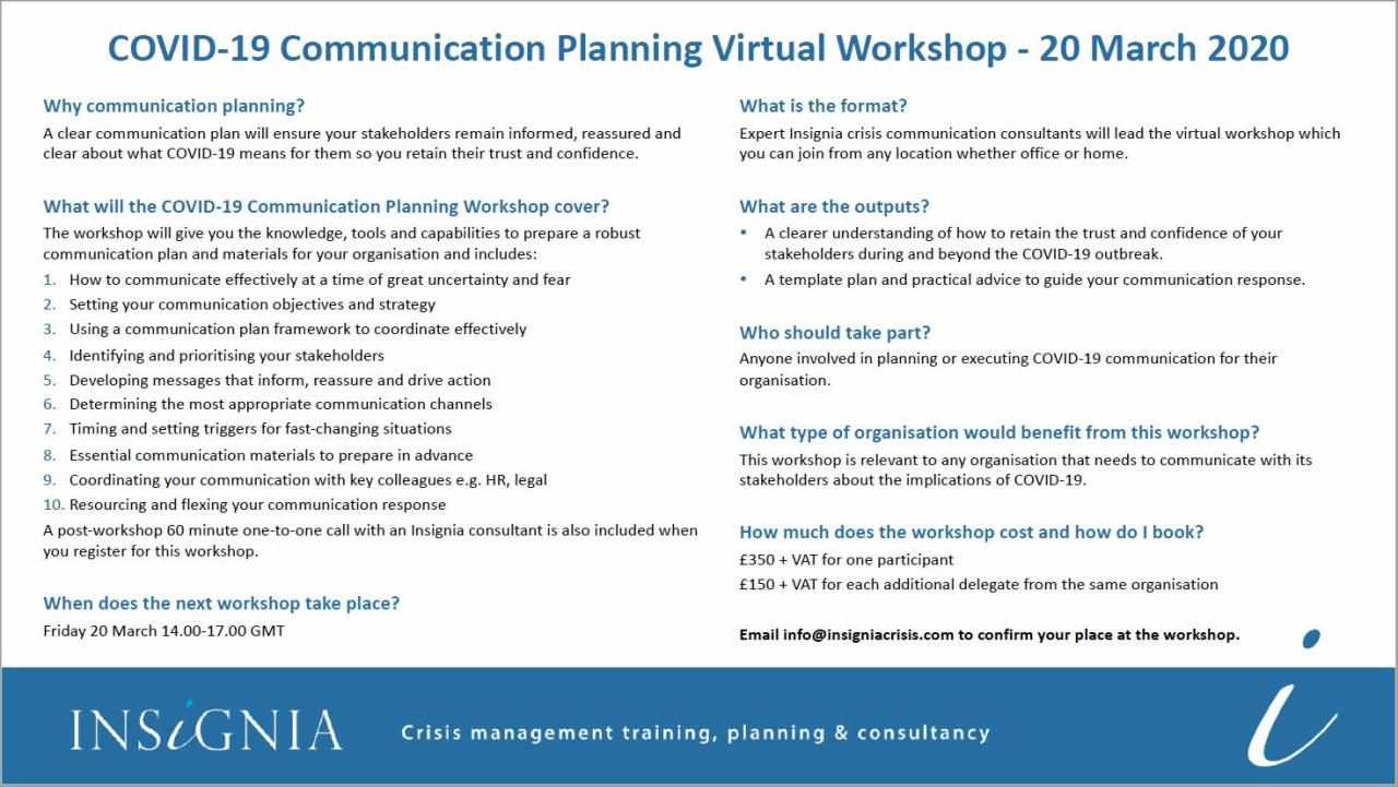 Three-hour workshop to prepare a robust and effective coronavirus ...